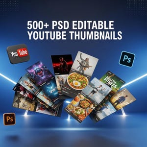 500+ Youtube Thumbnail Pack PSD | Editable Photoshop Templates for ...