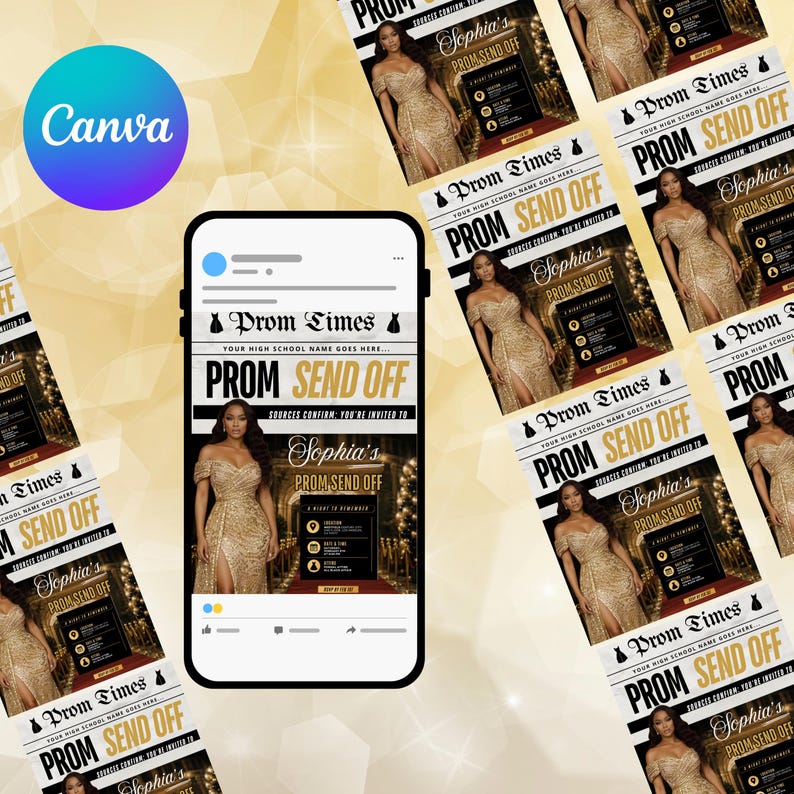 Prom Flyer, Prom Send off Flyer, Prom Party Invite, Prom Queen, Prom ...