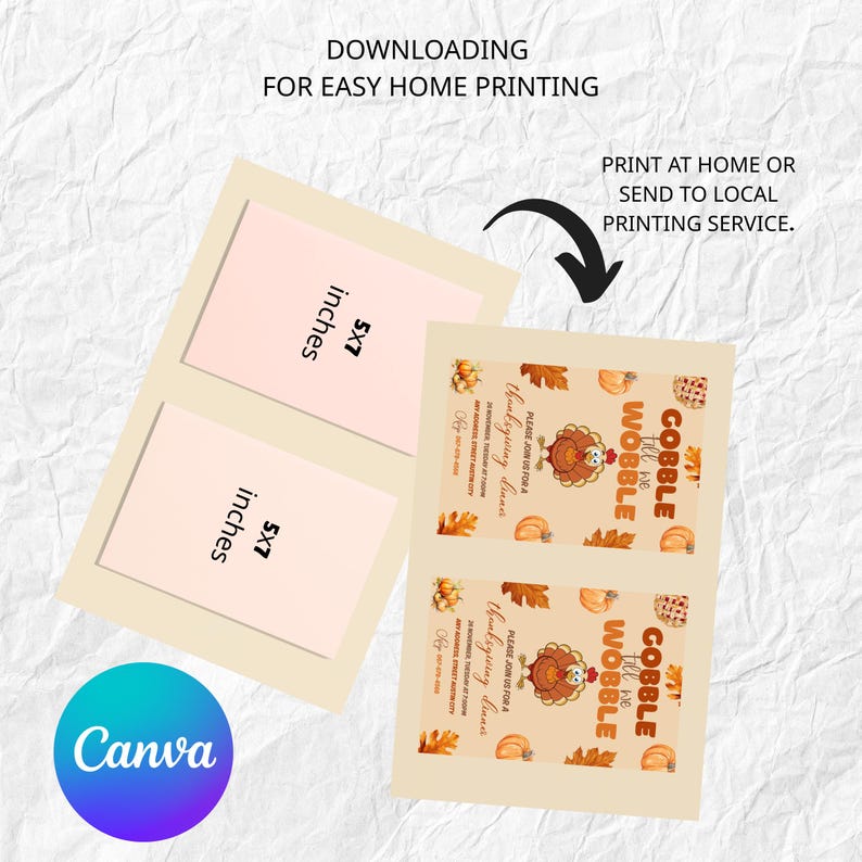 Gobble Till We Wobble Thanksgiving Invitation Template, Friendsgiving ...
