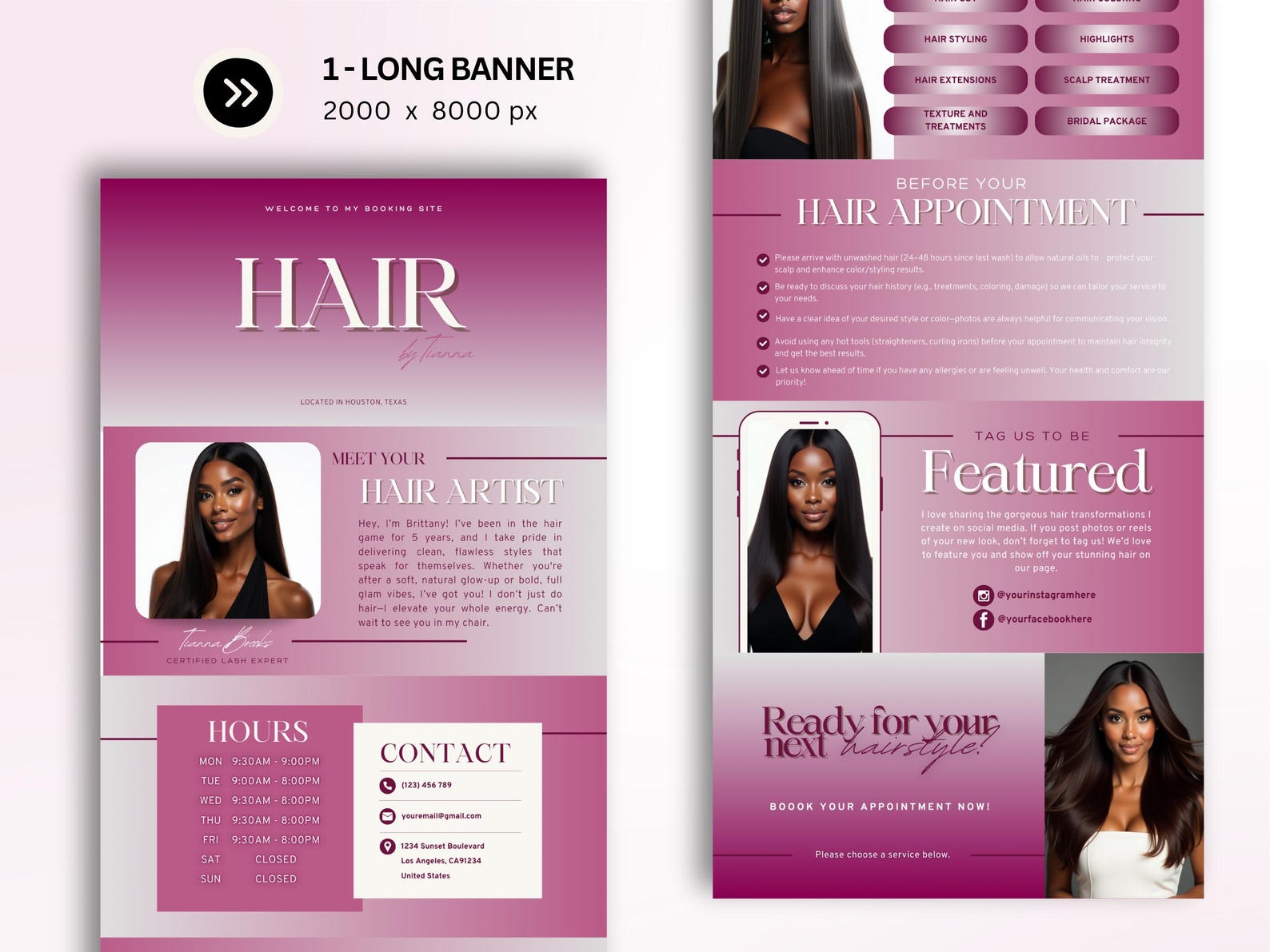 Minimalist Acuity Website Template Hair Tech Scheduling Template Hair ...