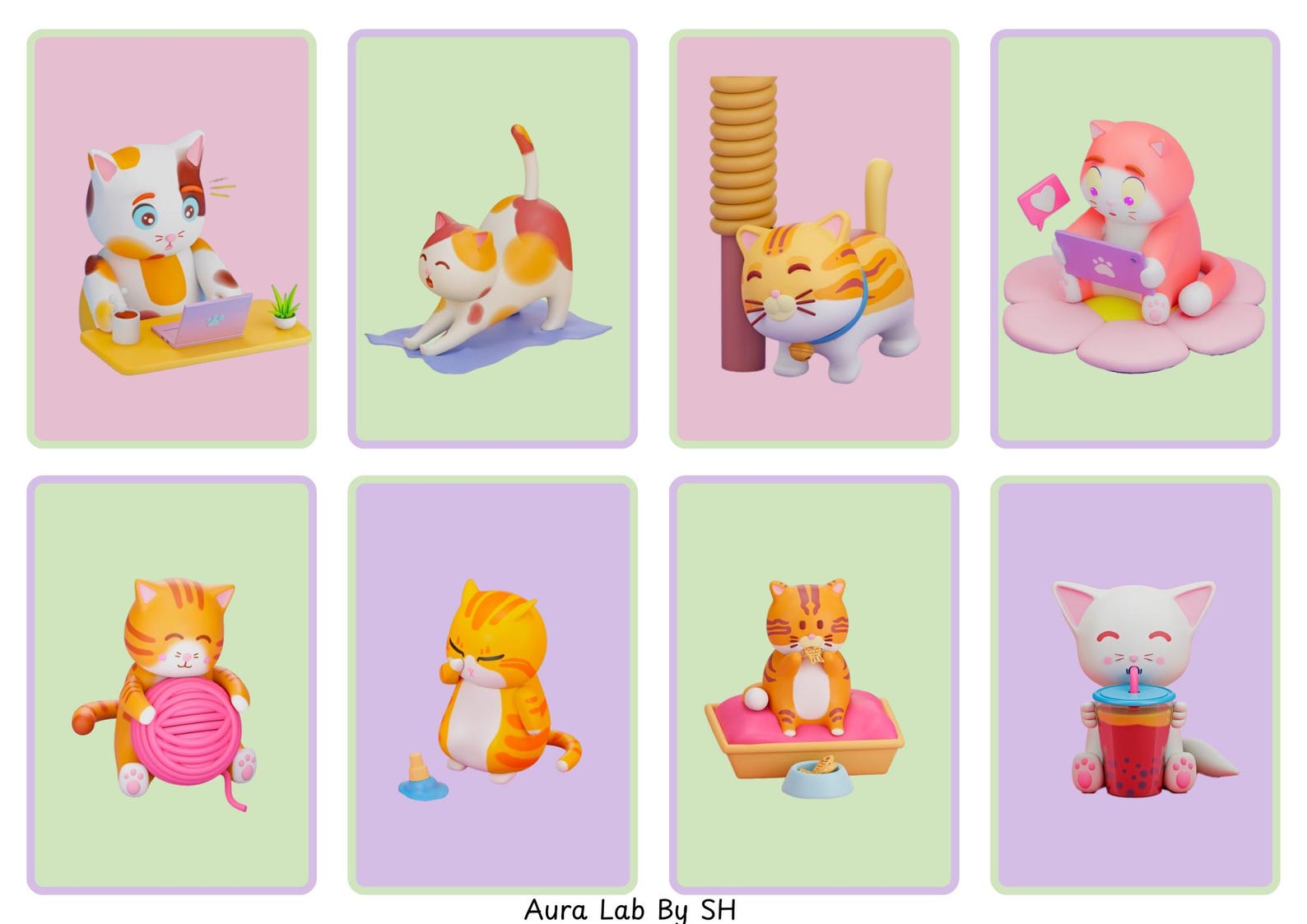 30 Cats Clipart Bundle, Cute Printable Cat Clipart, Clipart Stickers ...