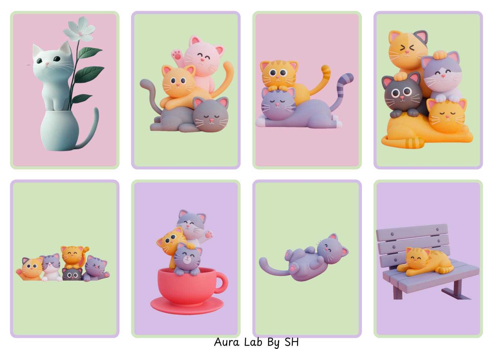 30 Cats Clipart Bundle, Cute Printable Cat Clipart, Clipart Stickers ...