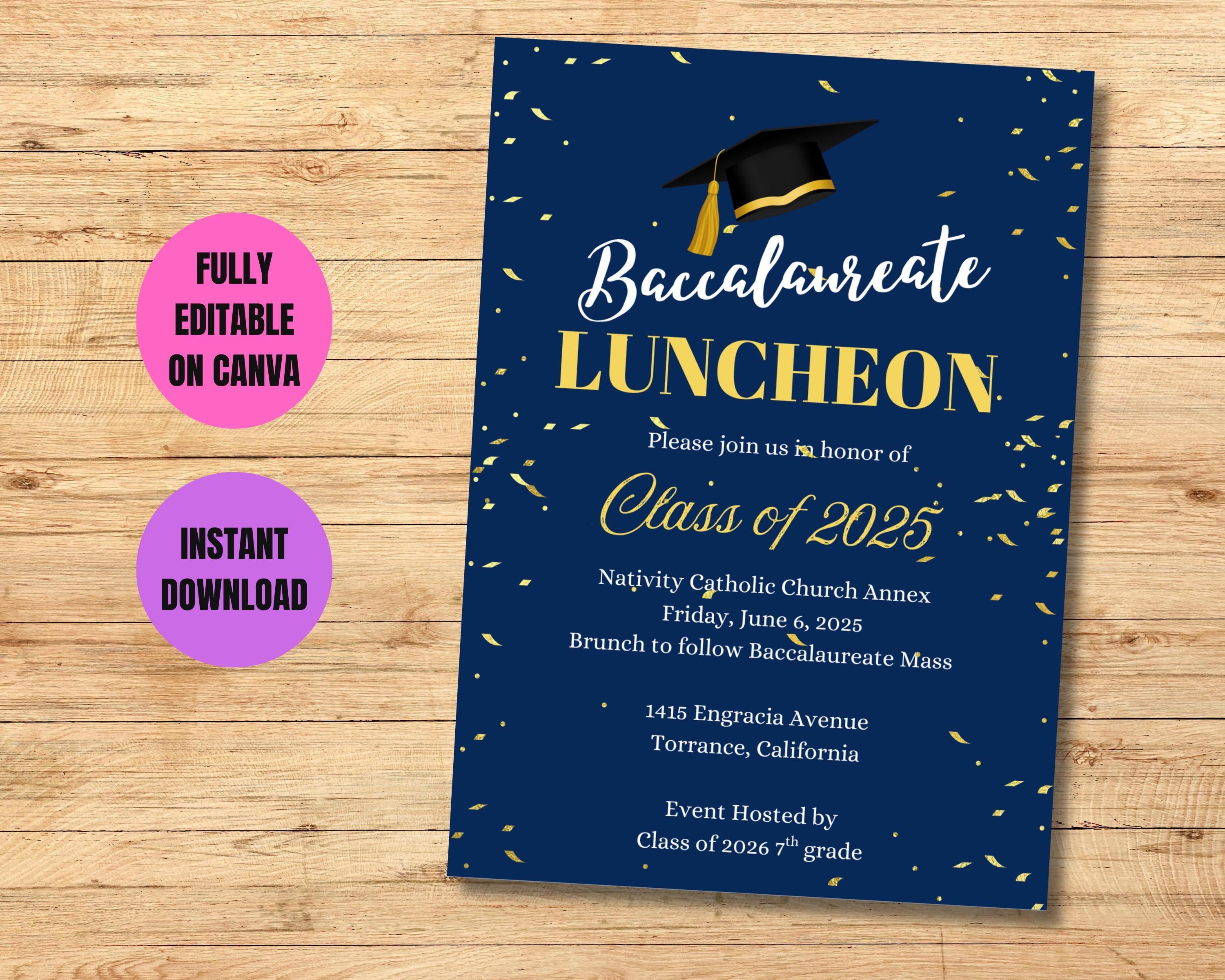 EDITABLE Baccalaureate, Graduation Ceremony Program Template, Middle ...