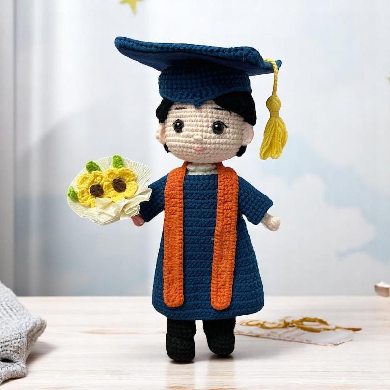 Custom Crochet Graduation Doll – Handmade Graduate Gift, Personalized ...