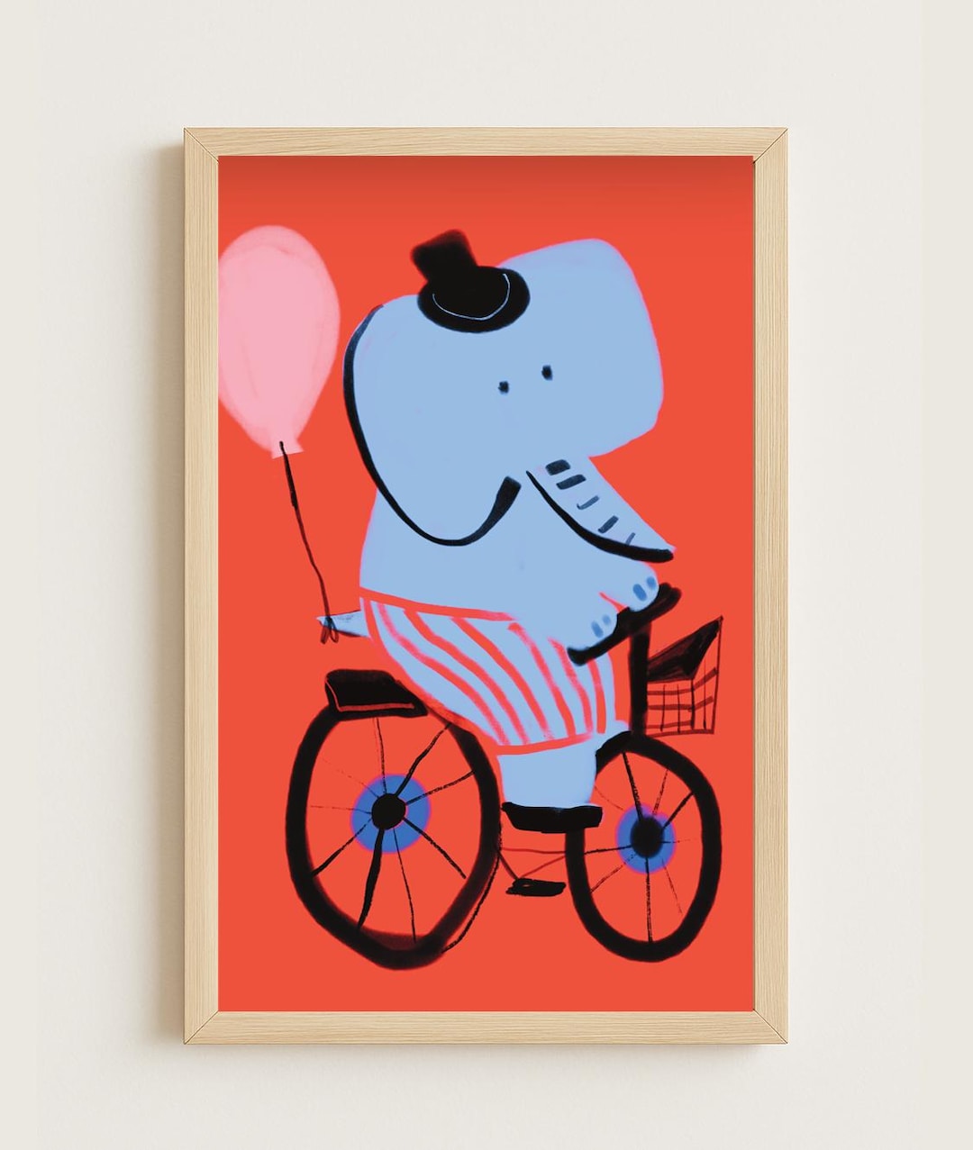 Elephant Riding Bike Giclée Print - Etsy