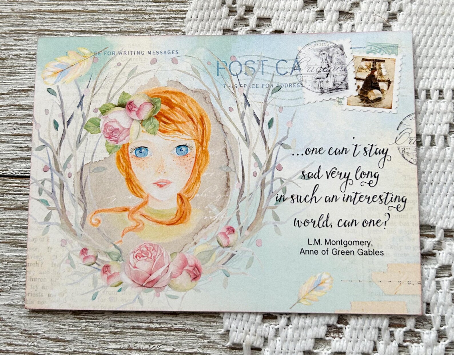 Anne of Green Gables Postcards | Floral Art Mail, Set of 4 - Etsy