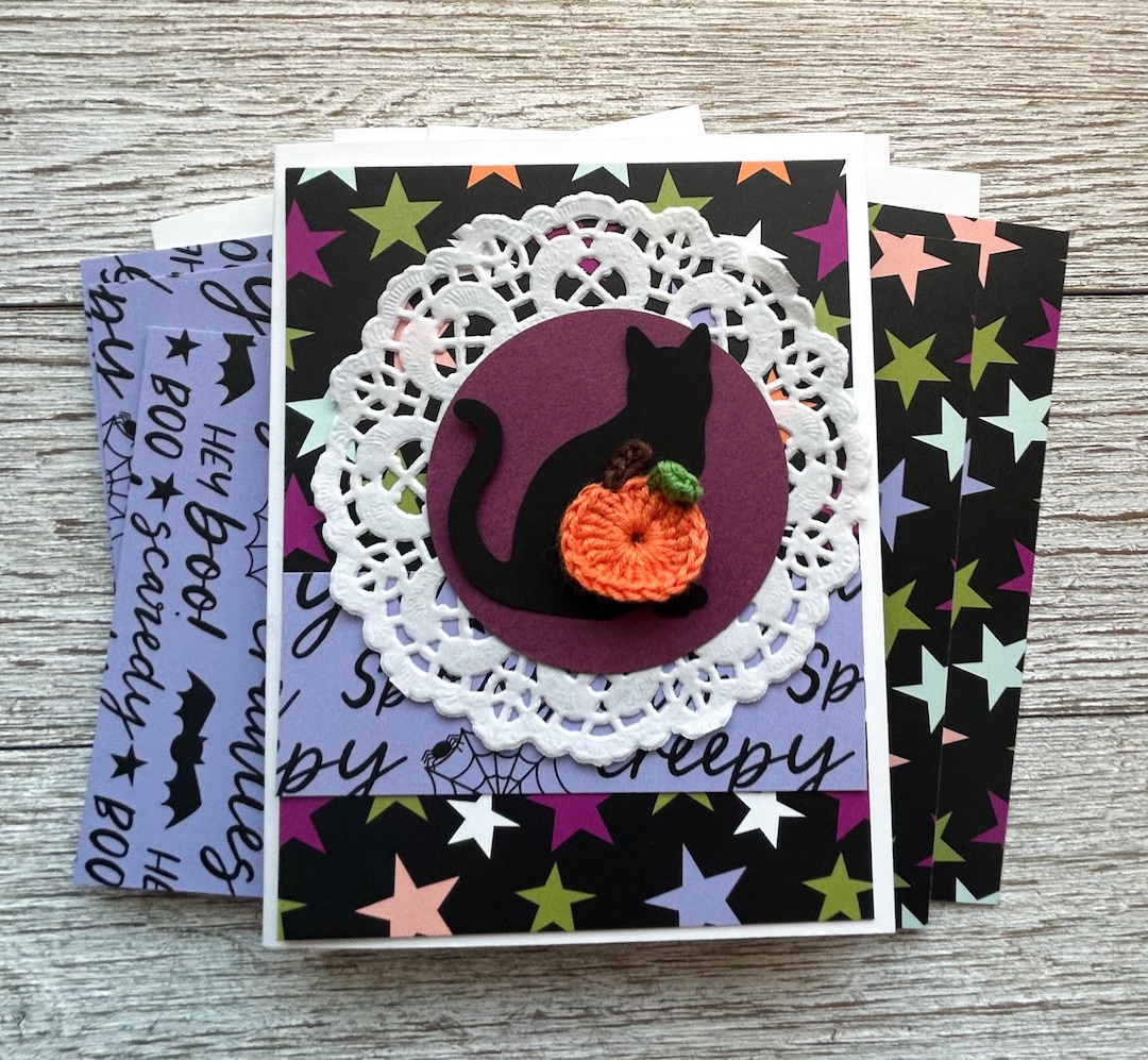 DIY Card Kit || Halloween Cards || Black Cat Halloween Card Kit ...