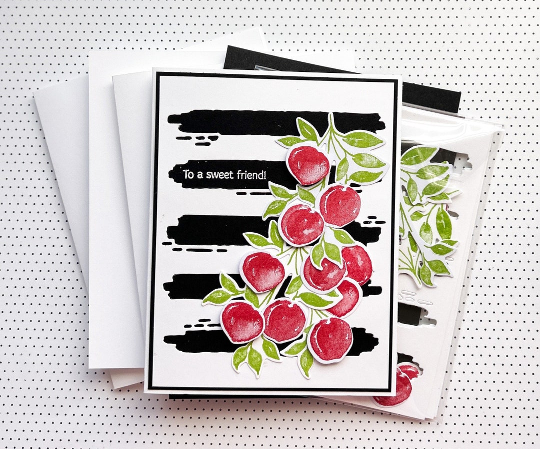 DIY Card Making Kit Cherry Cards Spring Cards Friendship Cards greeting ...