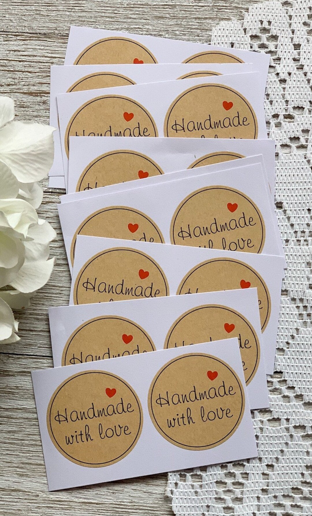 Handmade With Love Stickers | Heart Stickers | Stickers Pack | Envelope ...