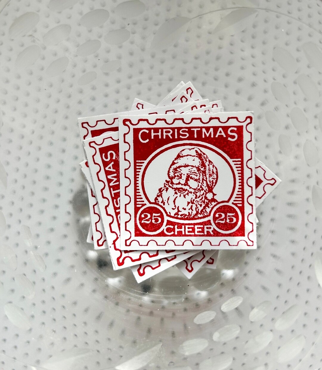 Winter Post Stickers || Christmas Stickers || Red Santa Stamp ...