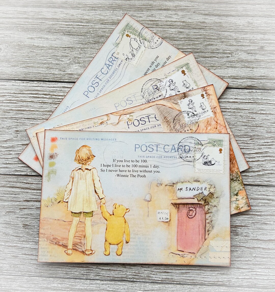 Art Mail Classic Winnie the Pooh Post Cards Kids Post Cards Cartoon ...
