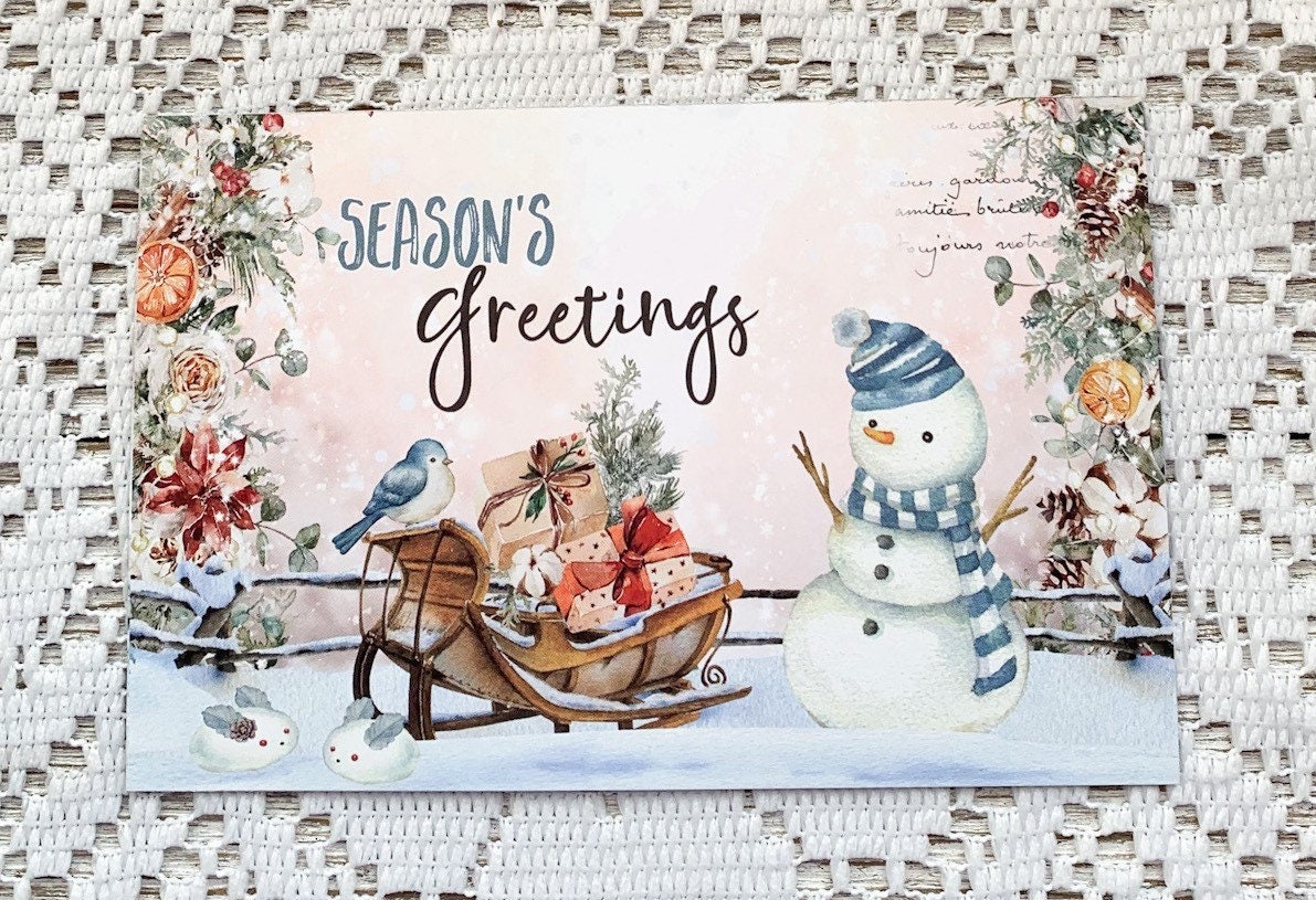 Christmas Postcards Set of 6, Holiday Greetings - Etsy