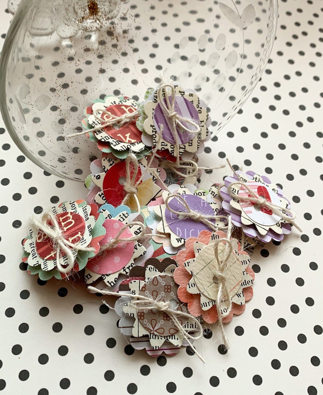 Itty Bitty Paper Button Embellishments Valentines Day Scrapbooking ...