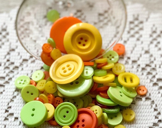 Assorted Tutti Fruity Button Mix | Tropical Button Assortment | Resin ...
