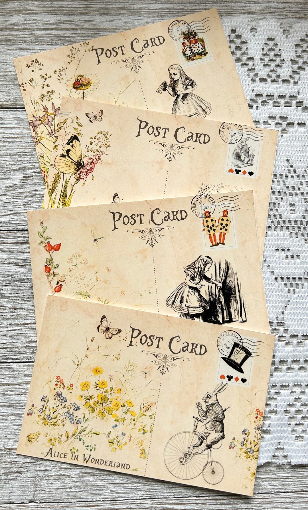 Alice in Wonderland Post Cards || Kids Post Cards || Cartoon Post Cards ...