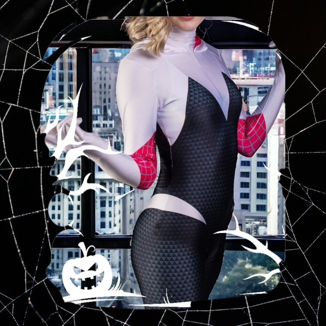 Gwen Stacy Spiderman Cosplay Costume, Unisex Spider-gwen Stacy Jumpsuit ...