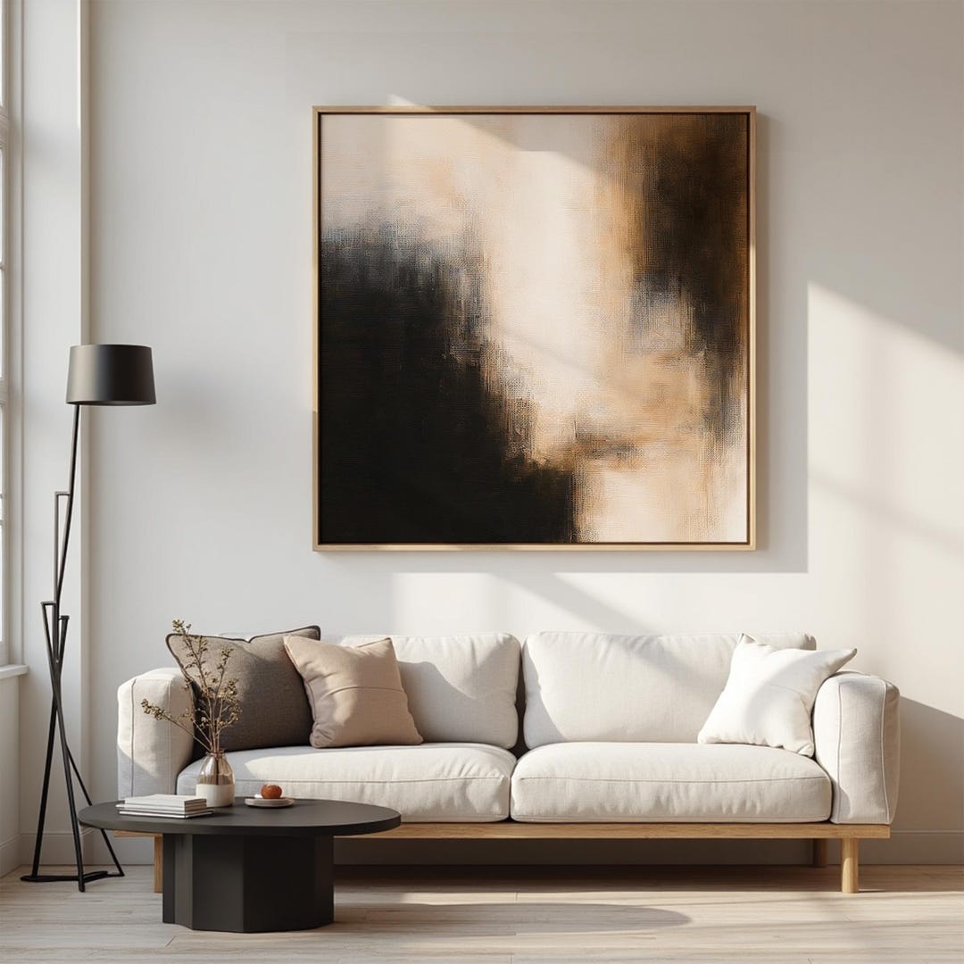 Neutral Abstract Wall Art, Minimalist Print, Neutral Colours Canvas ...