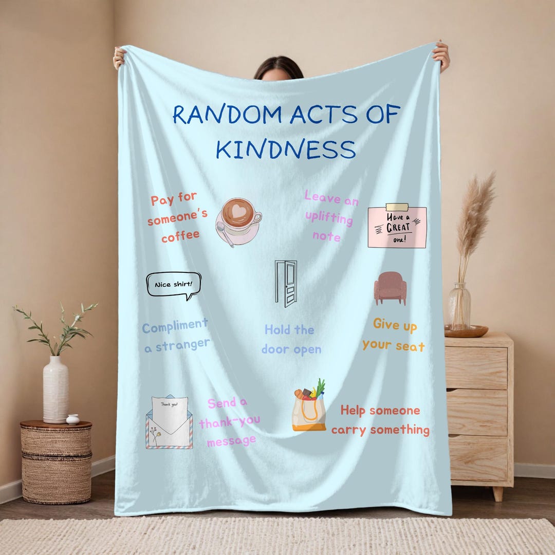 Random Acts of Kindness Plush Blanket, Cozy Throw for Comforting ...