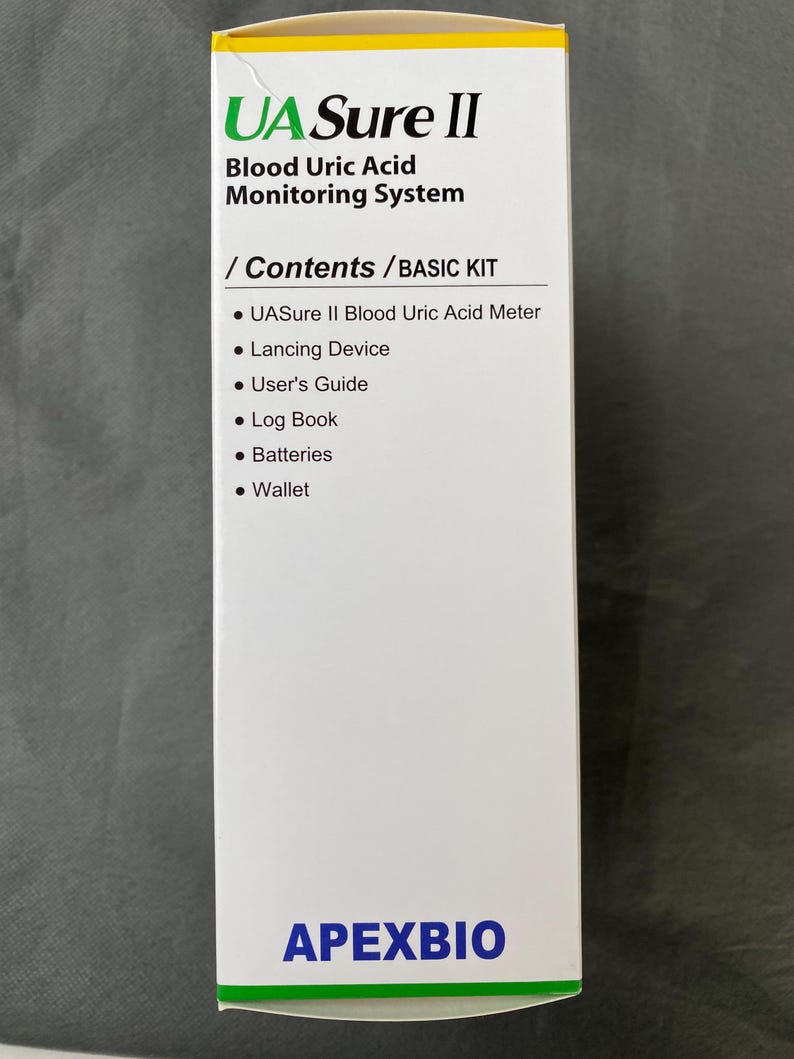 Uasure II Blood Uric Acid Meter Test Kit Gout Meter Tool + 25 Test ...