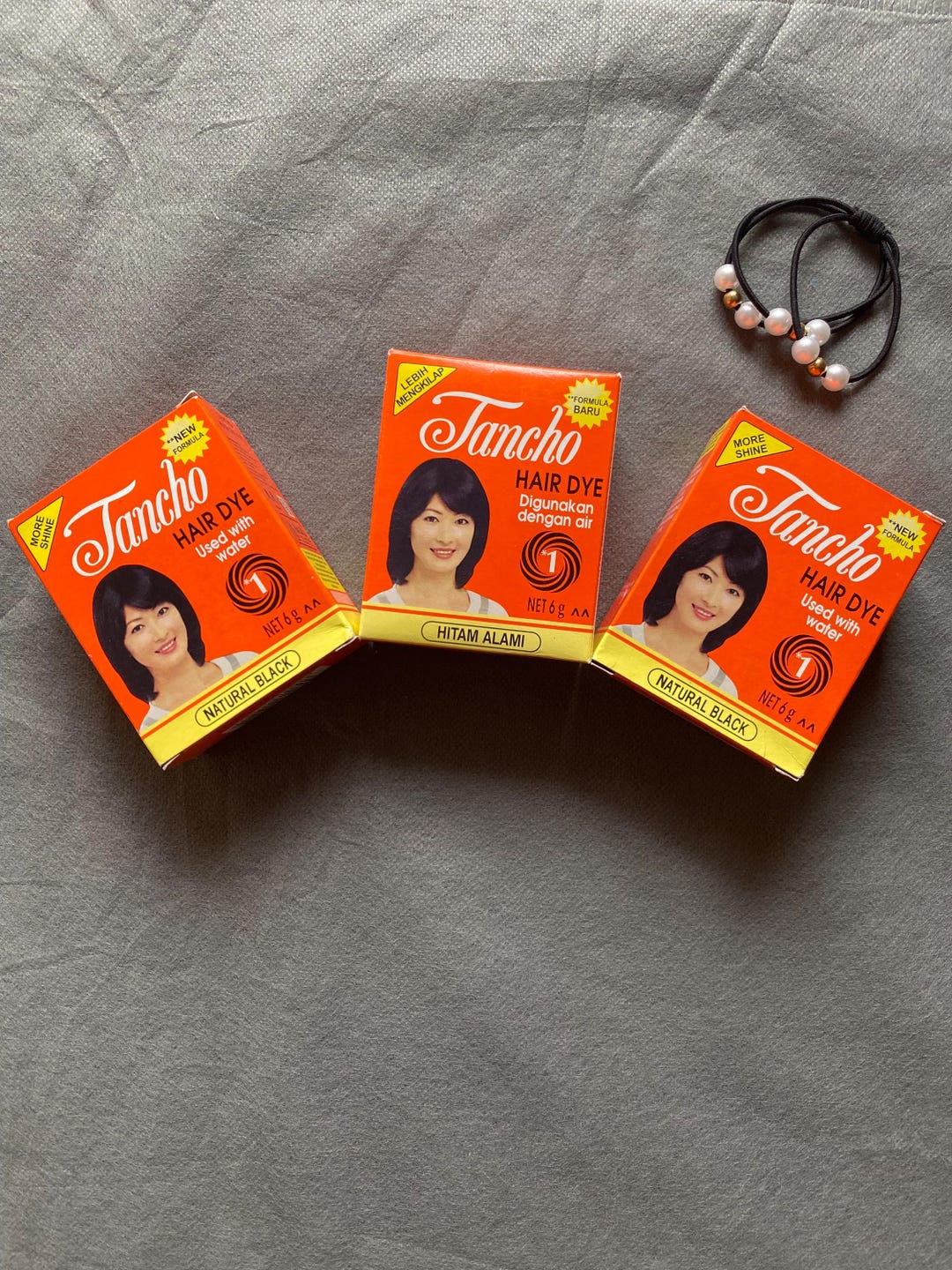 Tancho Hair Dye 3 Boxes – Natural Black Color – Asian Herbal Powder ...