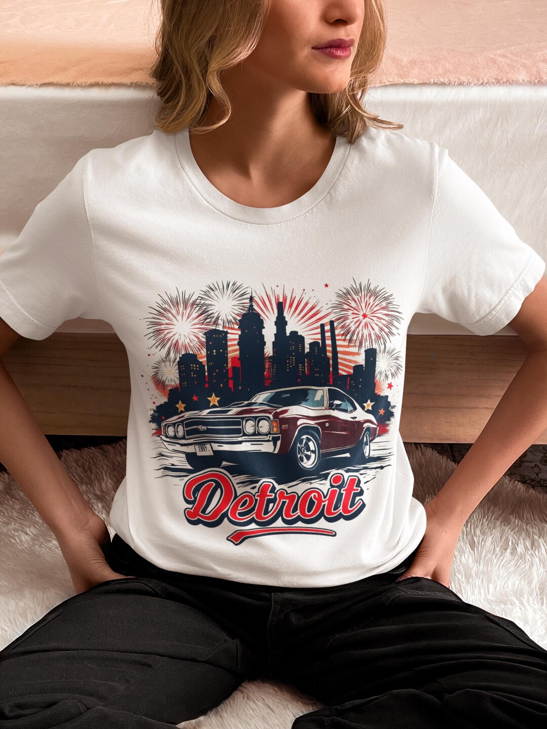 Detroit Muscle Car PNG - Skyline, Fireworks, Retro City Design ...