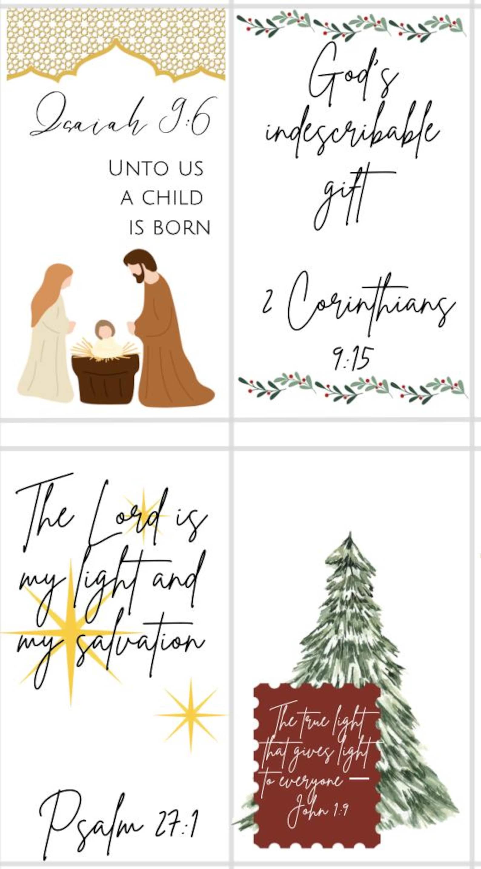 Printable Christian Christmas Gift Tags, Bible Verse Gift Tags ...