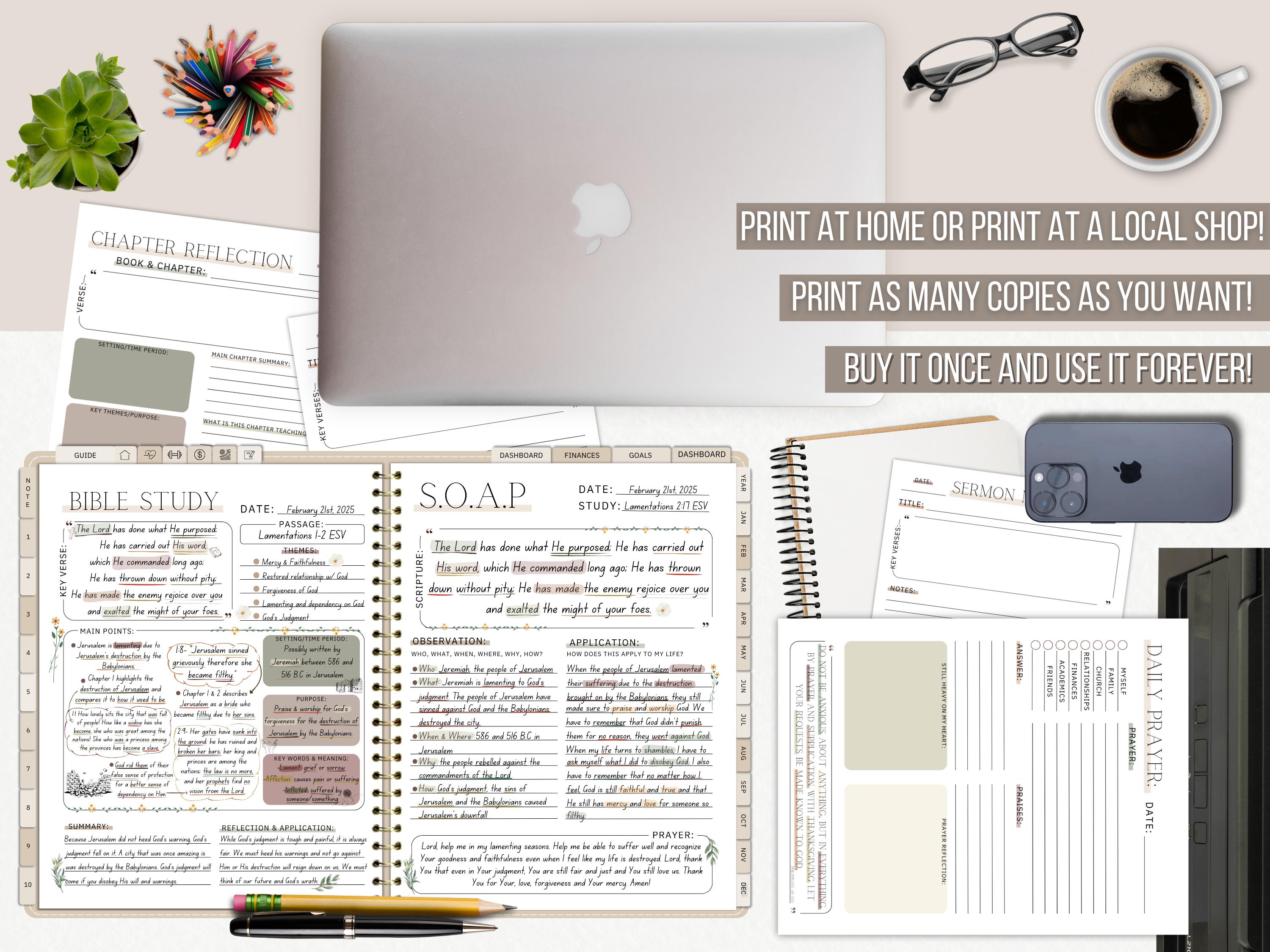 Digital Bible Study Template: SOAP Prayer Journal (canva Editable) - Etsy