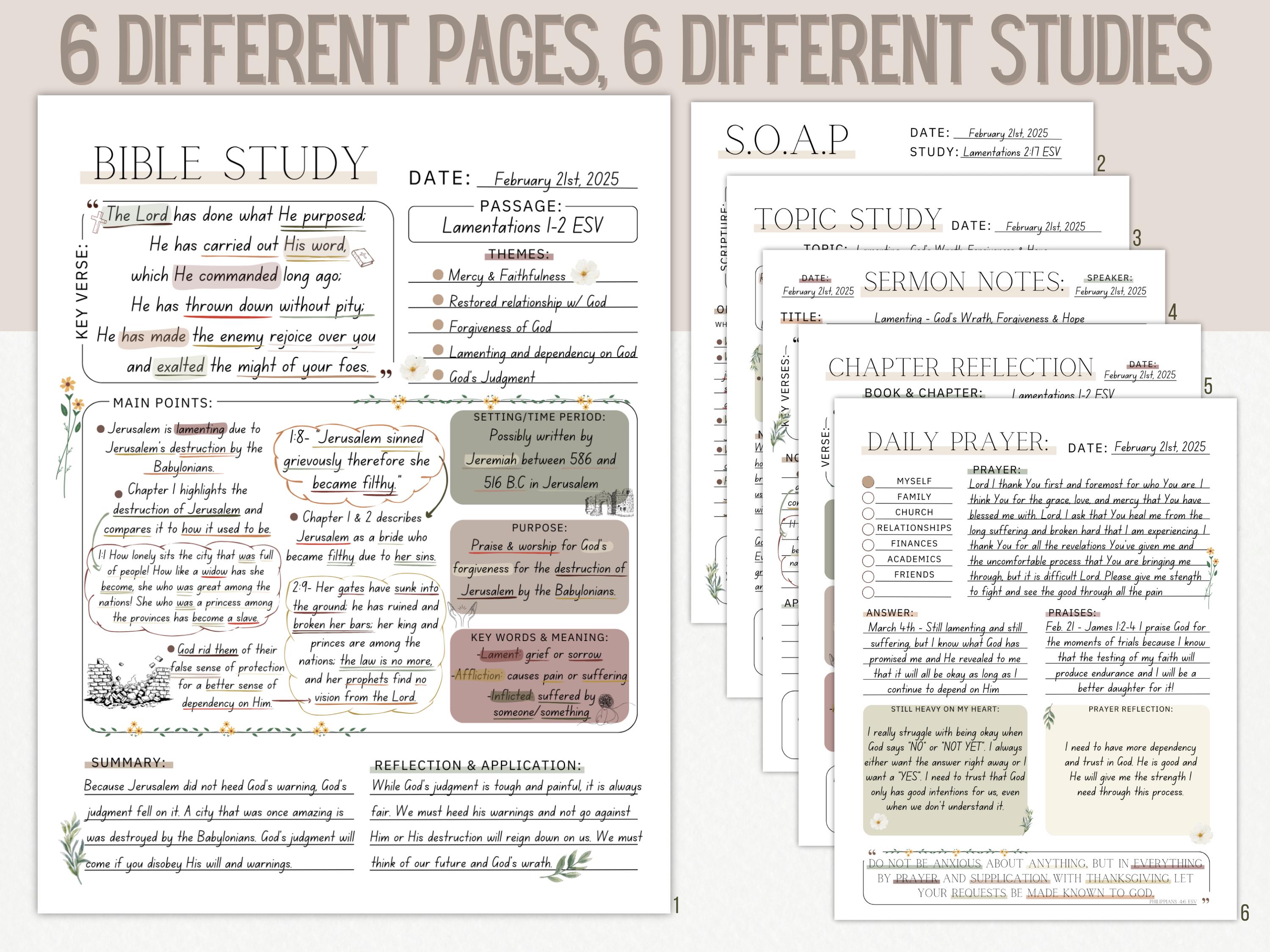 Digital Bible Study Template: SOAP Prayer Journal (canva Editable) - Etsy