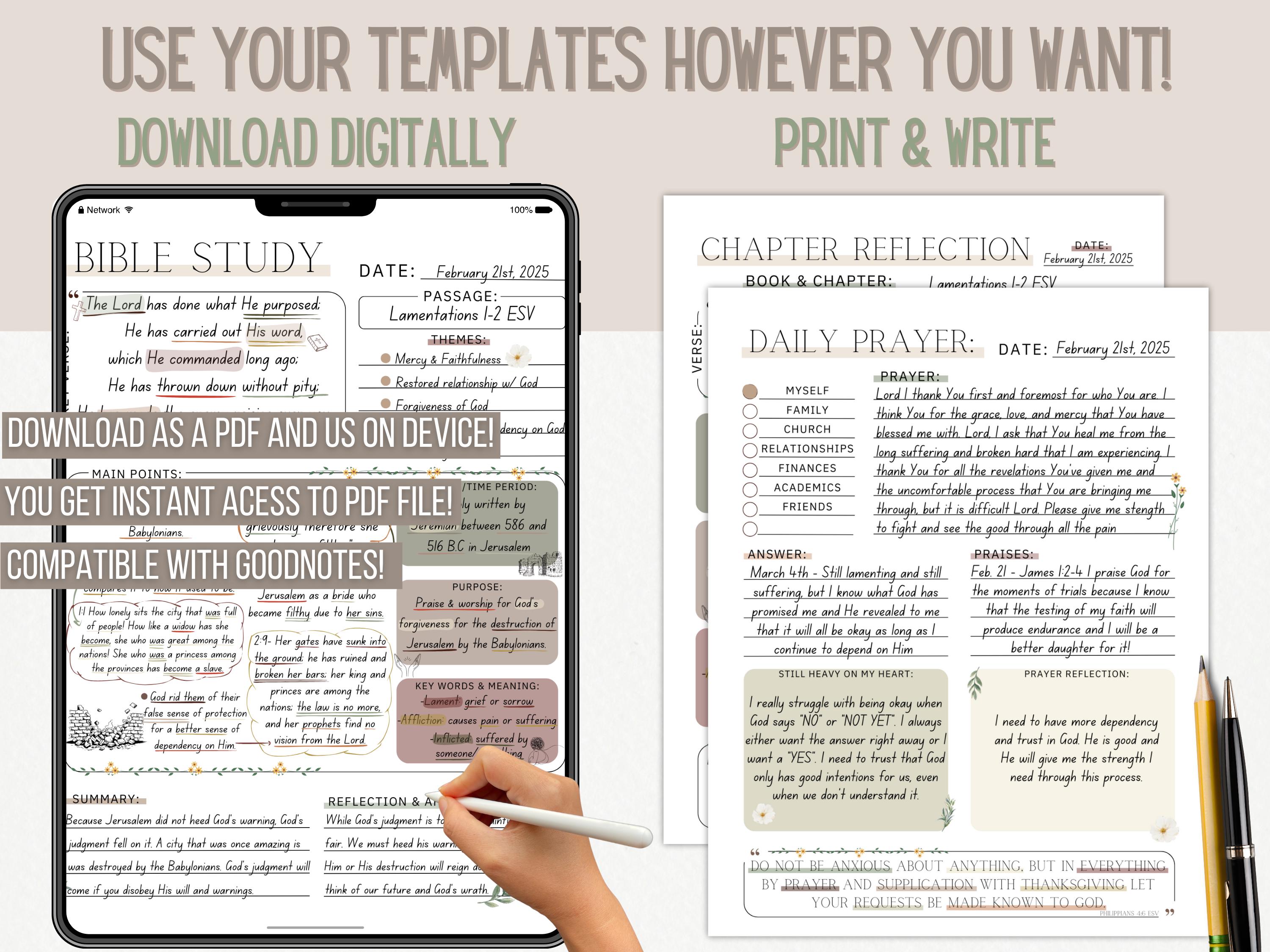 Digital Bible Study Template: SOAP Prayer Journal (canva Editable) - Etsy