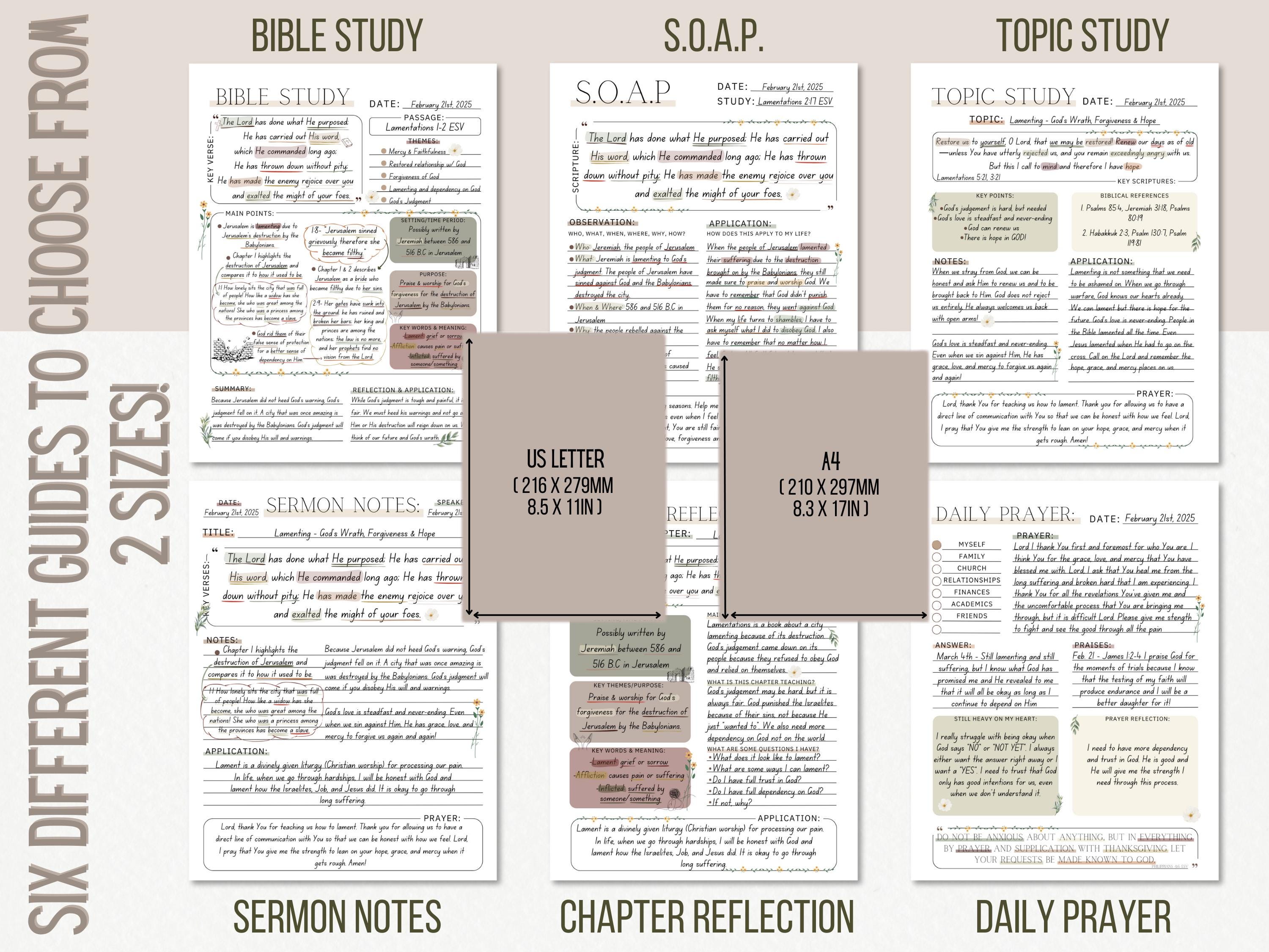 Digital Bible Study Template: SOAP Prayer Journal (canva Editable) - Etsy