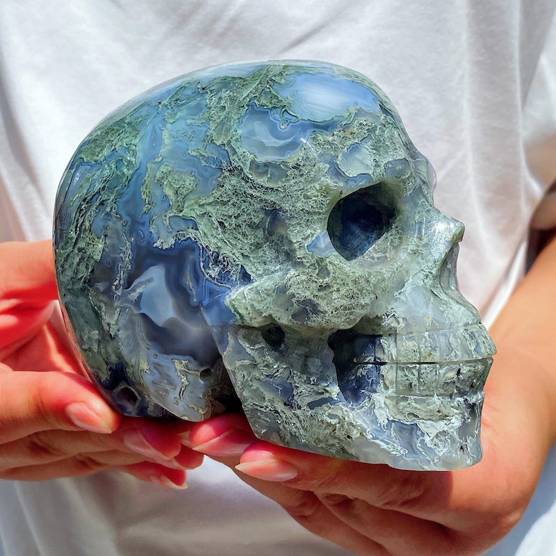Large Crystal Agate Skull - Etsy