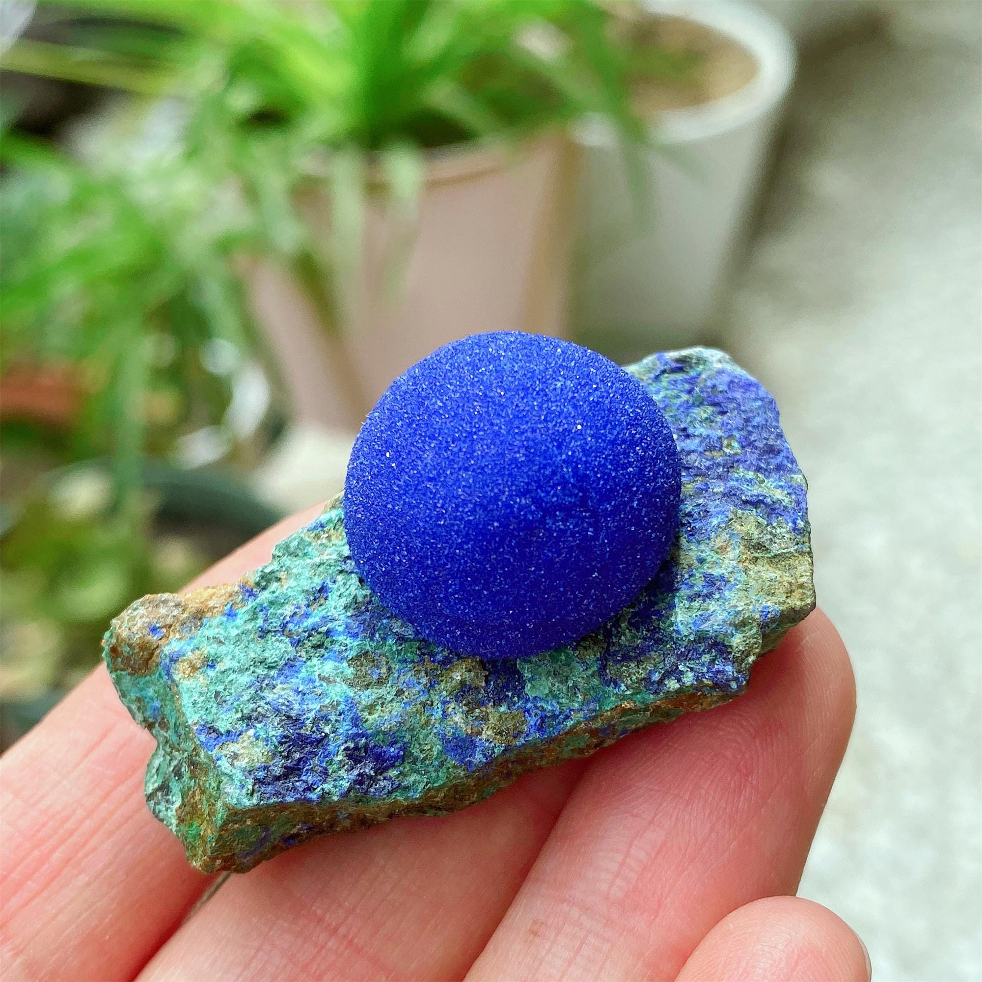 Azurite Ore Specimen: Blue Copper With Quartz Crystal Ball - Etsy