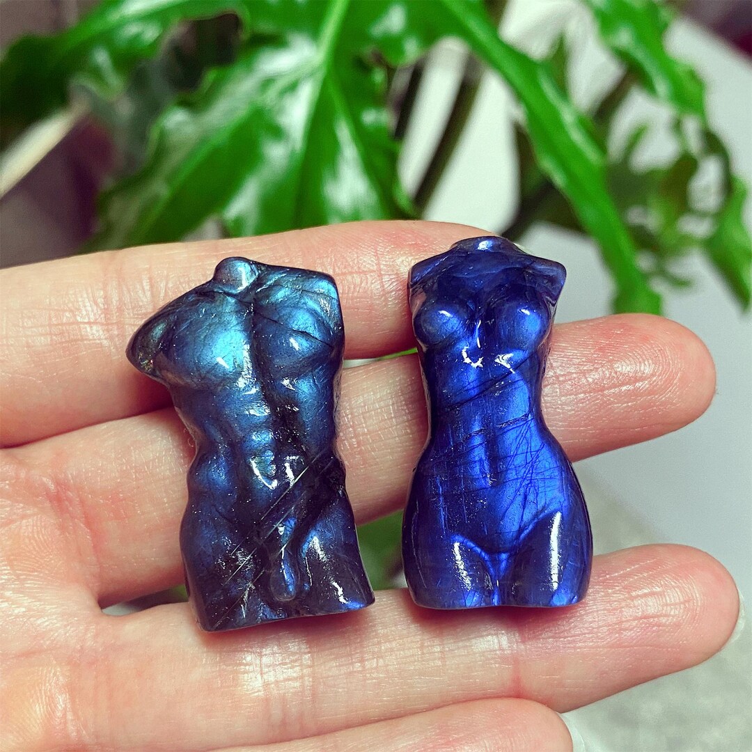 Labradorite Crystal Body Carving, Male and Female Statues, Healing ...