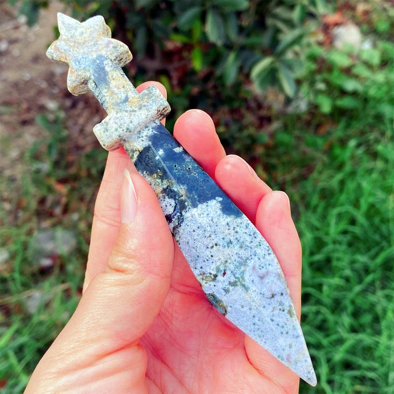 Natural Quartz Crystal Dagger: Hand Carved Crystal Knife, Home Decor - Etsy