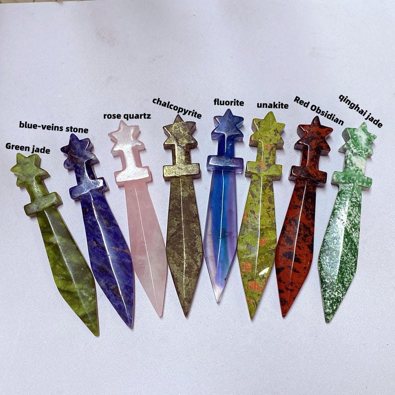 Natural Quartz Crystal Dagger: Hand Carved Crystal Knife, Home Decor - Etsy