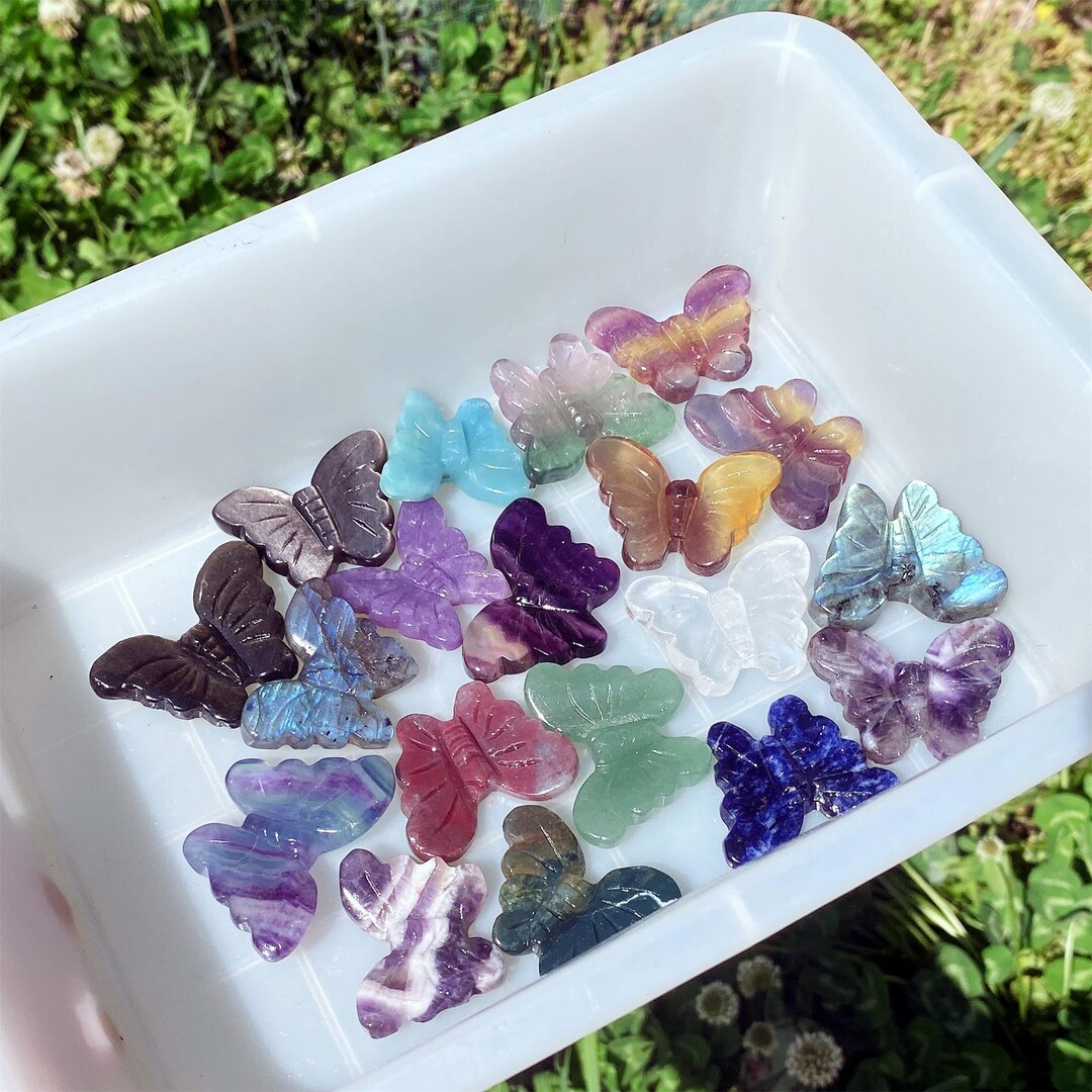 Hand Carved Mix Quartz Butterfly: Crystal Healing Gift (1.6'') - Etsy