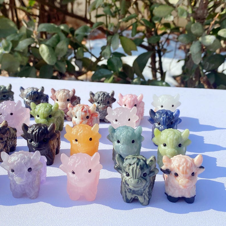 Natural Quartz Crystal Cow Sculpture: Crystal Animal Carving, Home ...