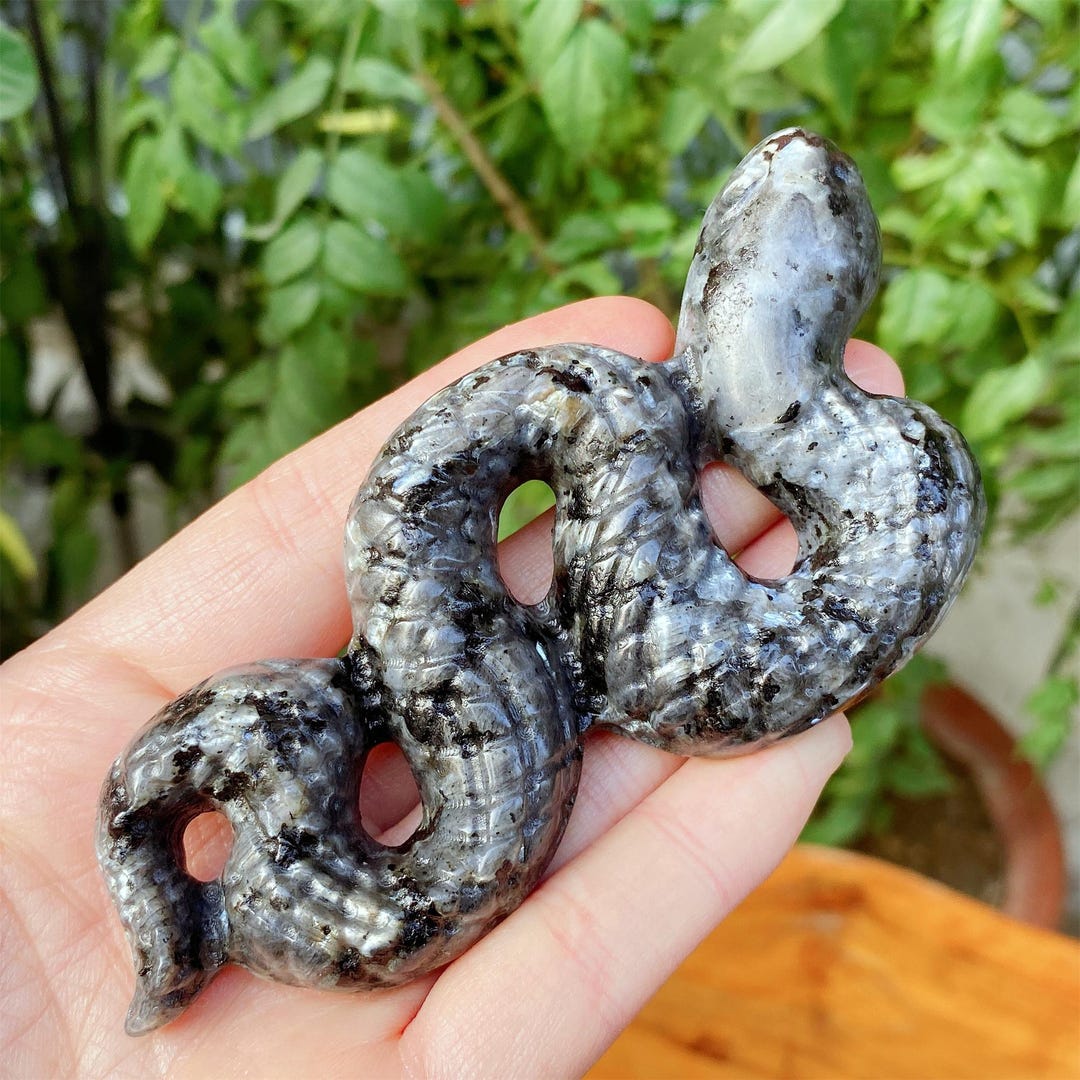 Natural Spectrolite Snake,quartz Crystal Snake,crystal Animal,home ...