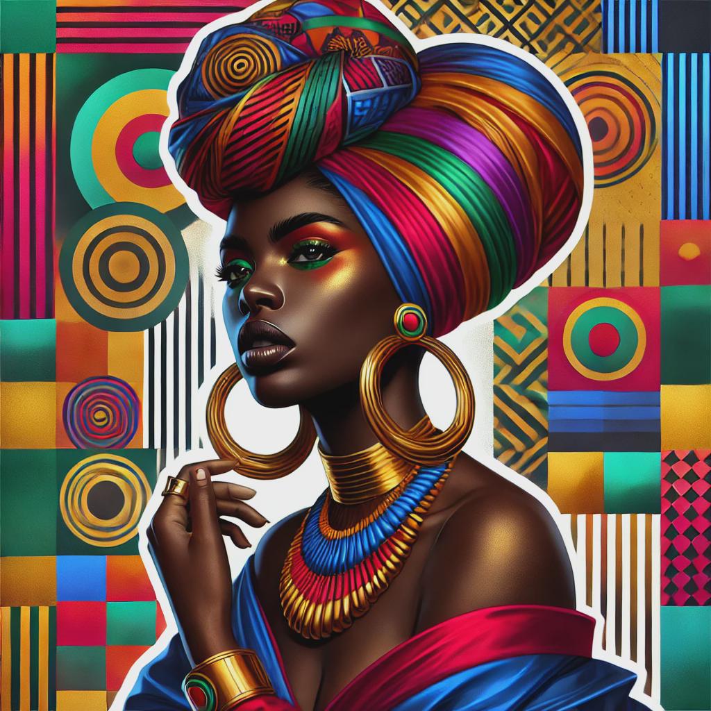Crowned in Color – Vibrant Afrocentric Queen Art | Colorful Headwrap ...