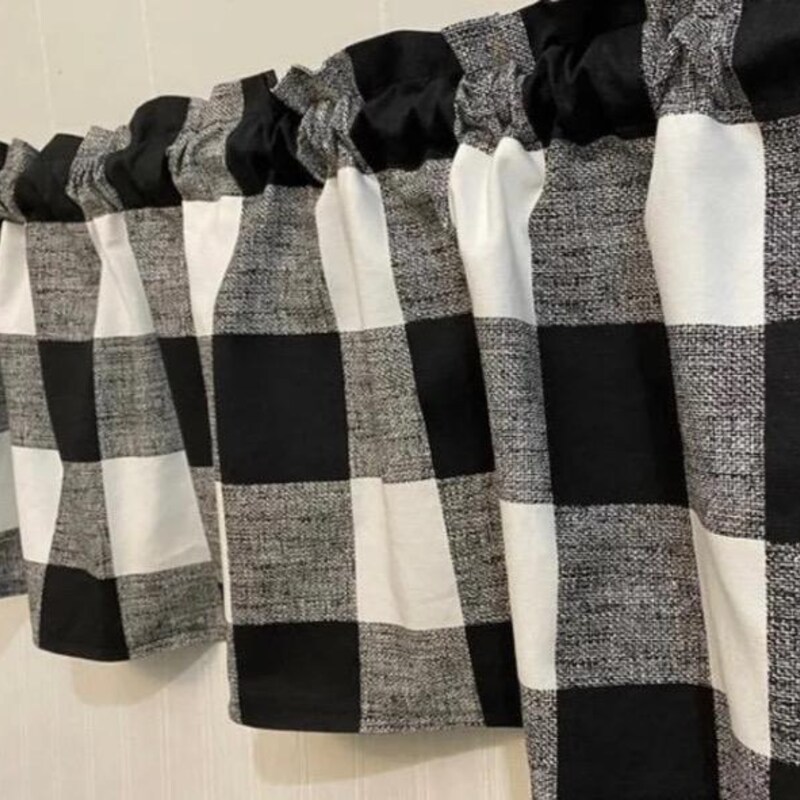 Black and White Buffalo Check Valance - Etsy