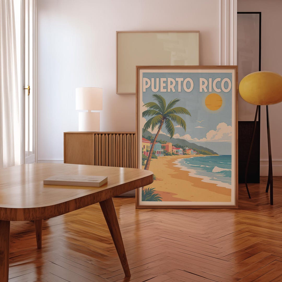 Puerto Rico Travel Poster – Vintage Wall Art Print, 1950s Retro ...