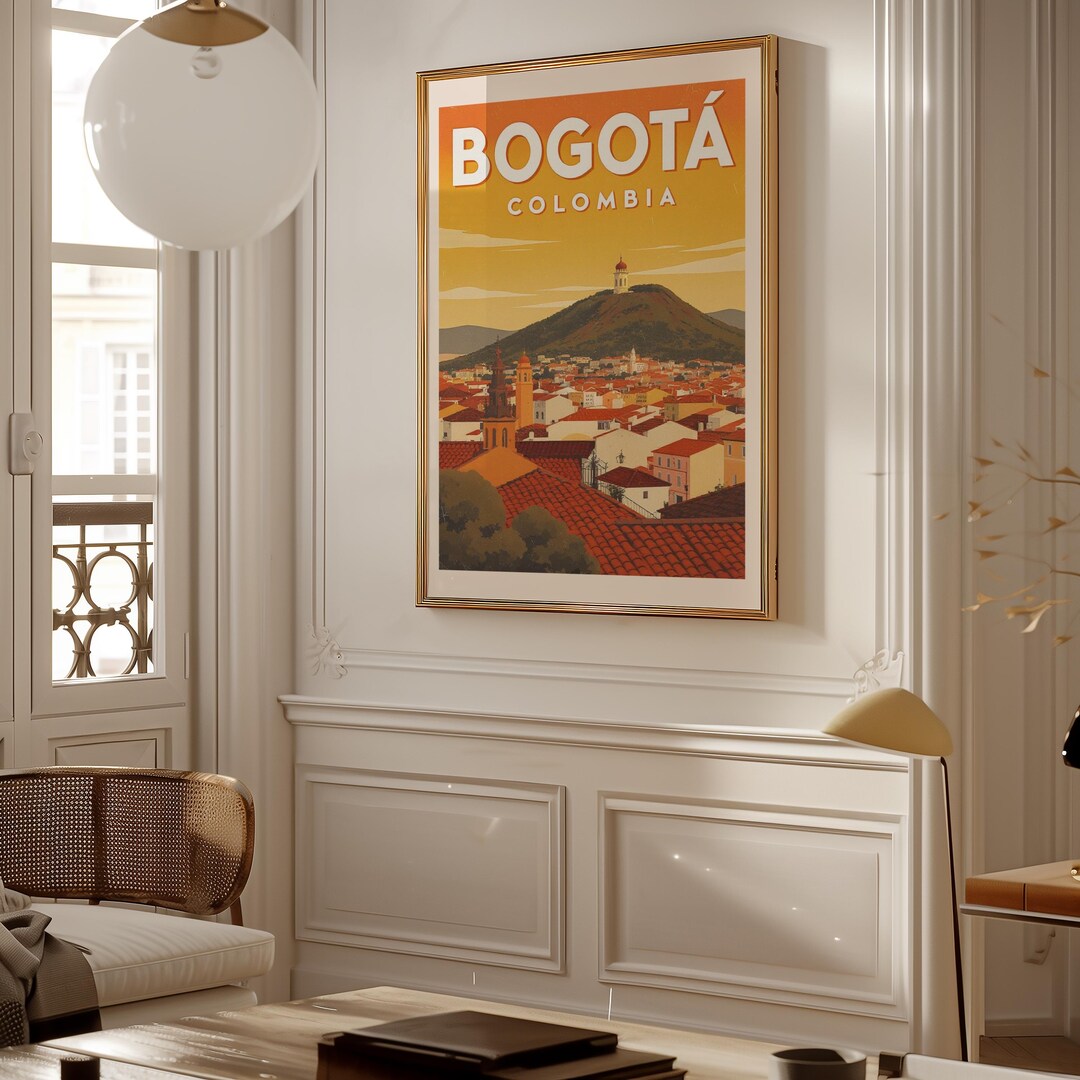 Colombia Travel Poster, Bogotá Retro Print, A2 Vintage Wall Art ...