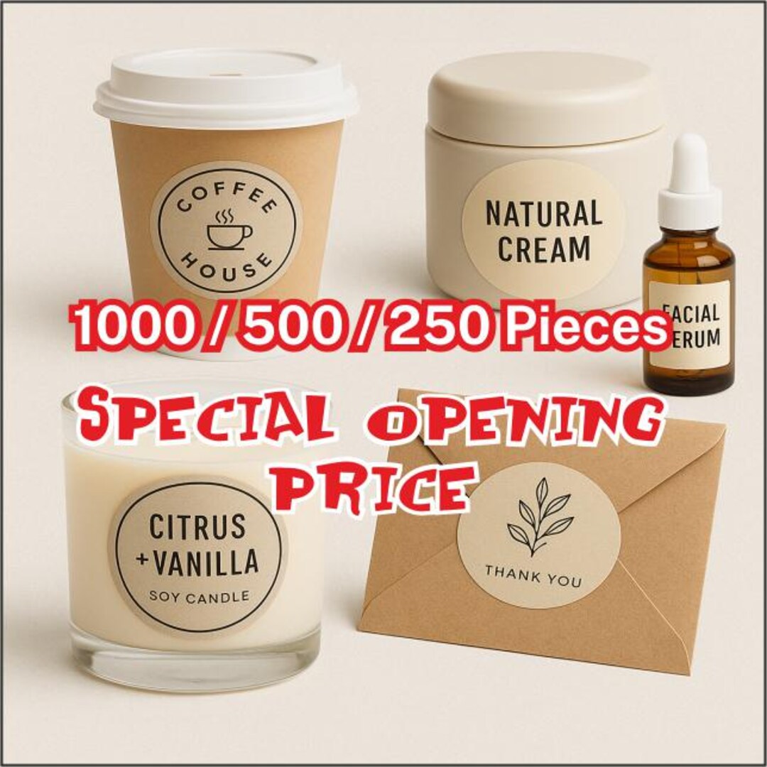 1,5'' 1000/500/250 Pieces Custom Vinly Label Custom Label Custom ...