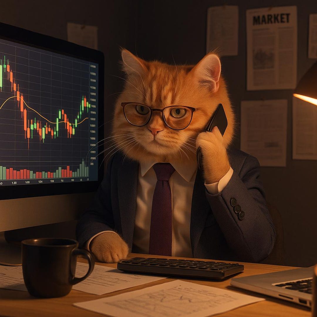 Stock Market Cat Wall Art Set, Funny Finance Office Decor, Trader Gift ...