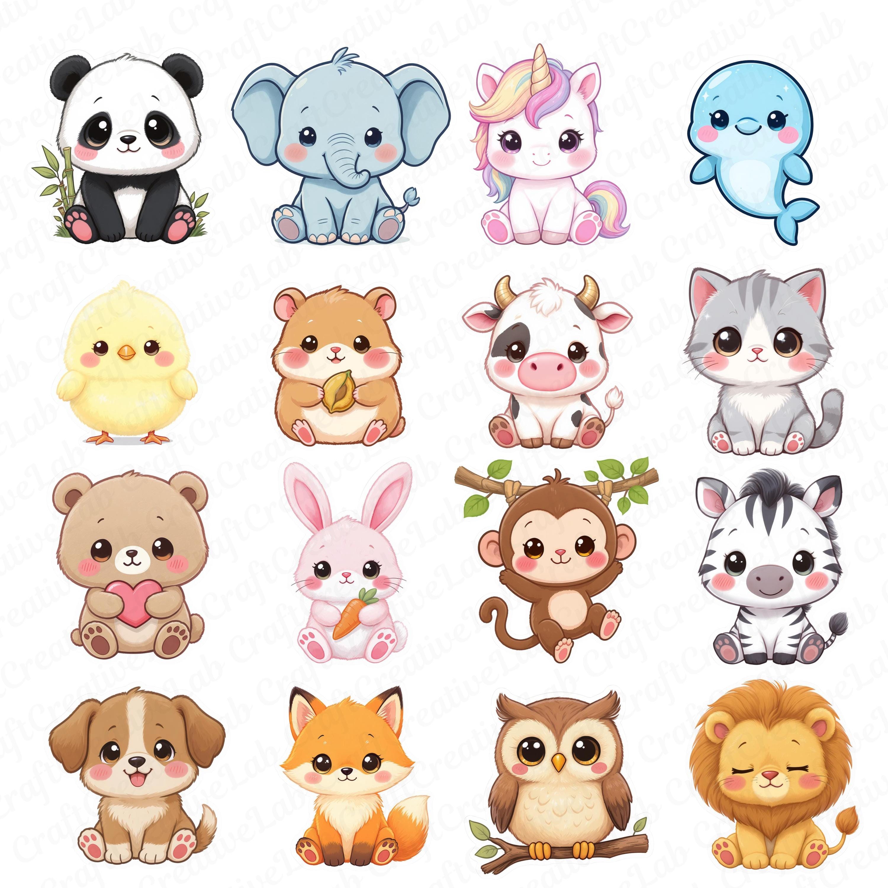 Kawaii Animal Clipart | 300 DPI JPEG | Transparent PNG | 4200 X 4200 ...