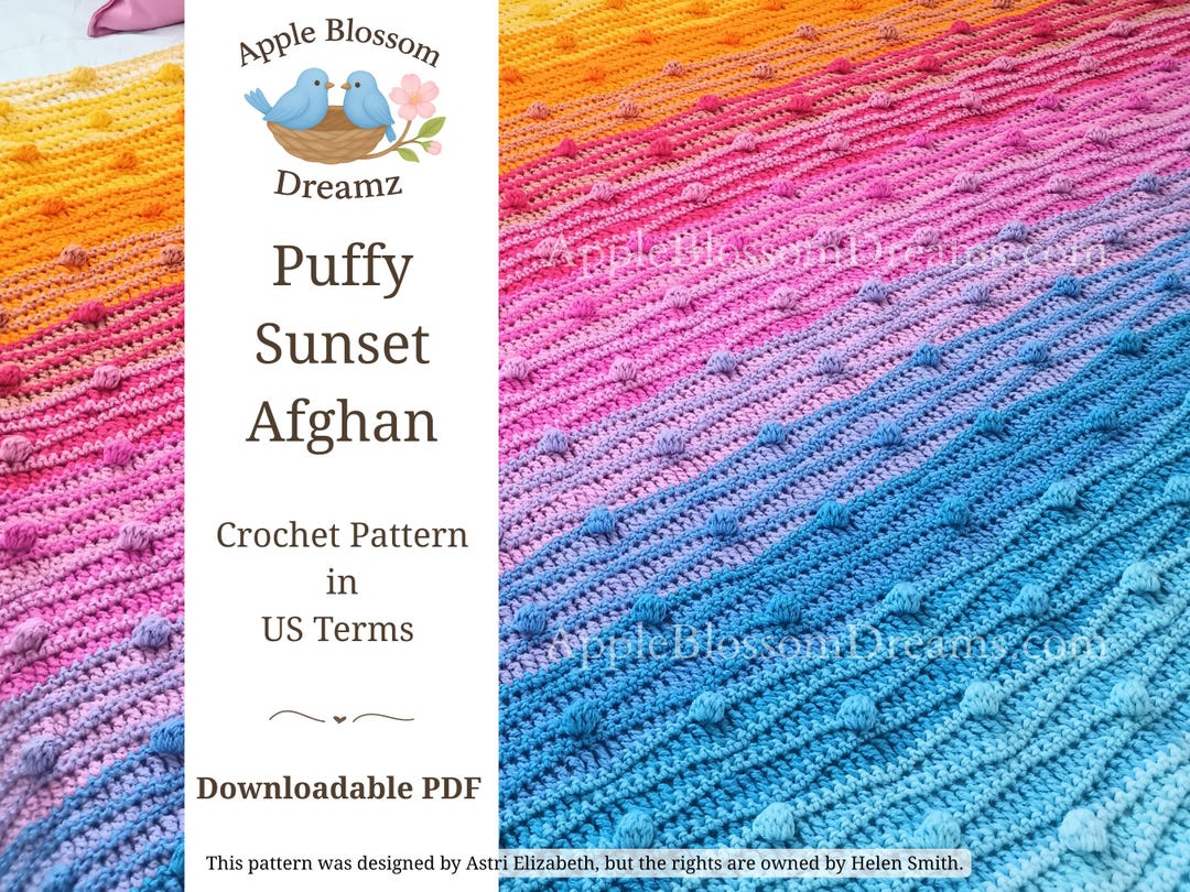 Puffy Sunset Afghan | Crochet Pattern (instant Download) - Etsy