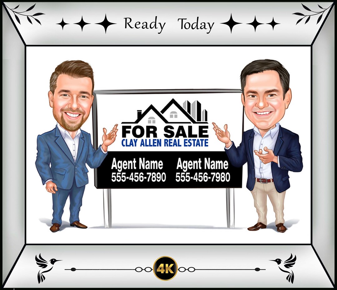 Custom Caricature for Realtors & Real Estate Agents - Couple or Two ...
