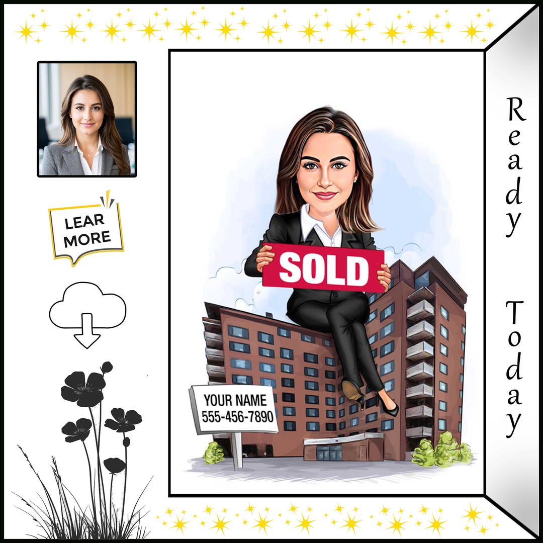 Custom Caricature Cartoon Illustration for Real Estate Agents ...