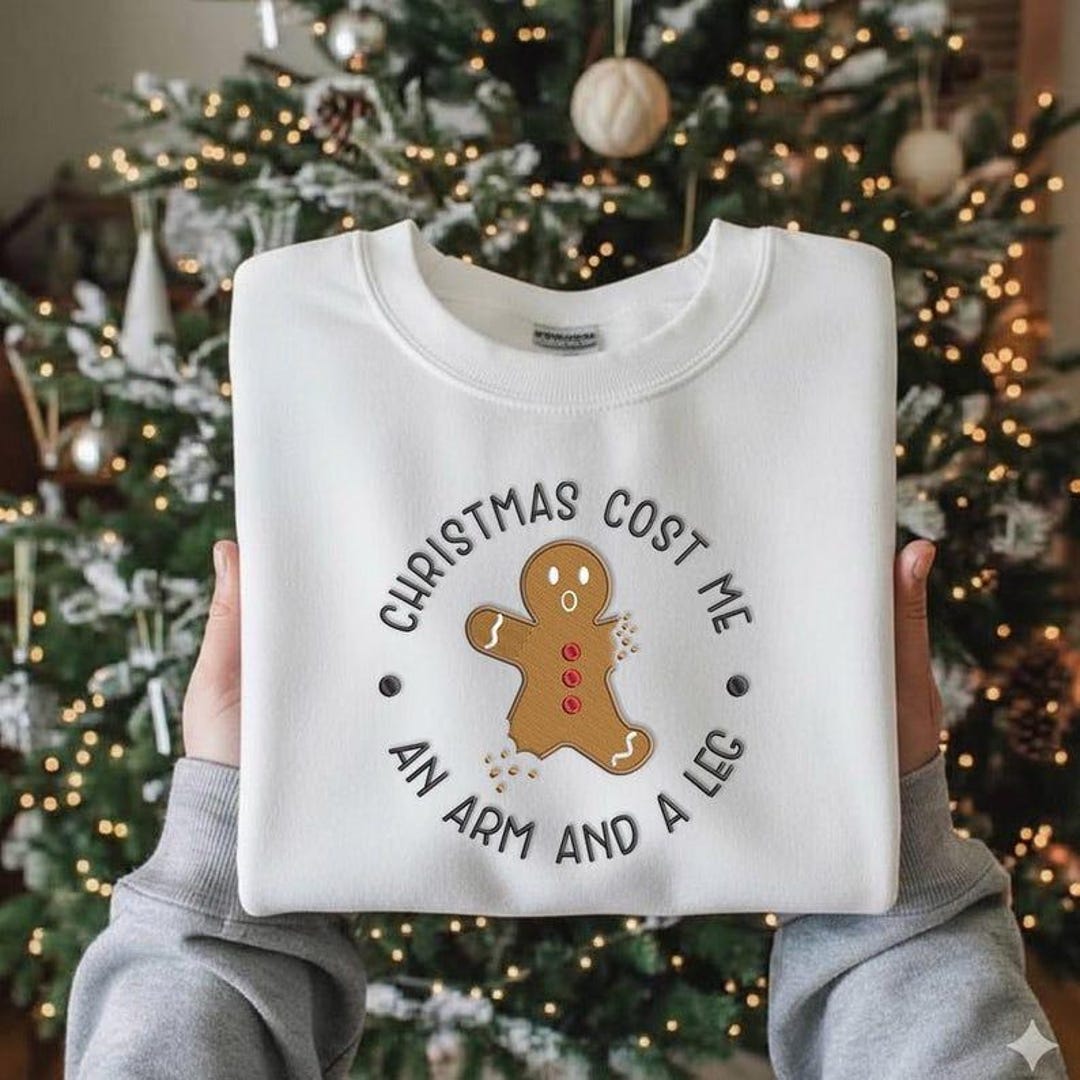 Embroidered Funny Gingerbread Man Christmas Sweatshirt, Christmas Cost ...