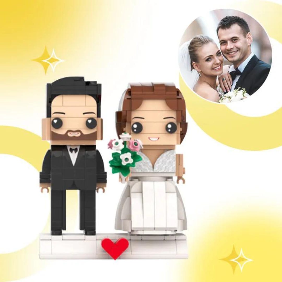 Custom Couple Brick Portrait With Stand Personalized Wedding Gift ...